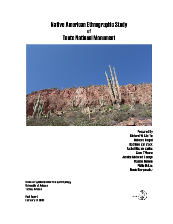(PDF) Native American Ethnographic Study of Tonto National Monument ...