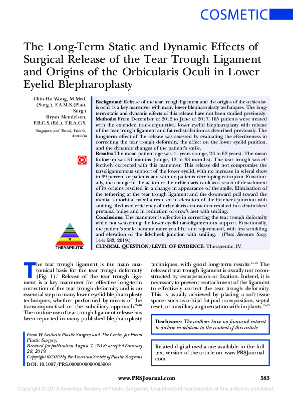 (PDF) The Long-Term Static and Dynamic Effects of Surgical Release of ...