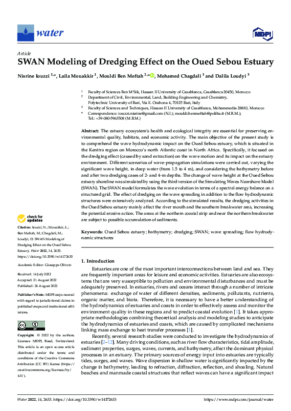 (PDF) SWAN Modeling of Dredging Effect on the Oued Sebou Estuary
