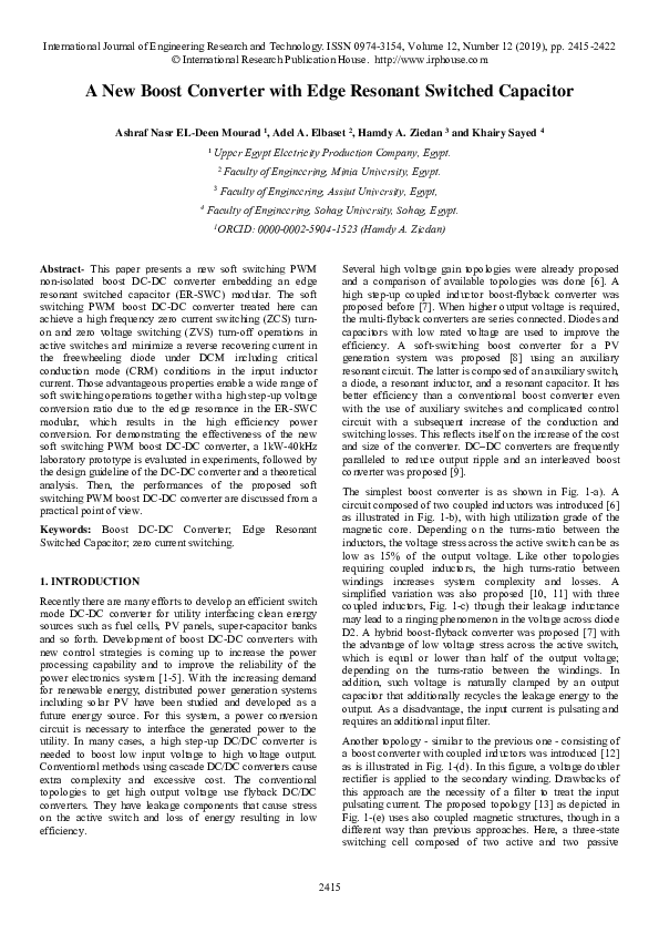 (PDF) A New Boost Converter with Edge Resonant Switched Capacitor ...
