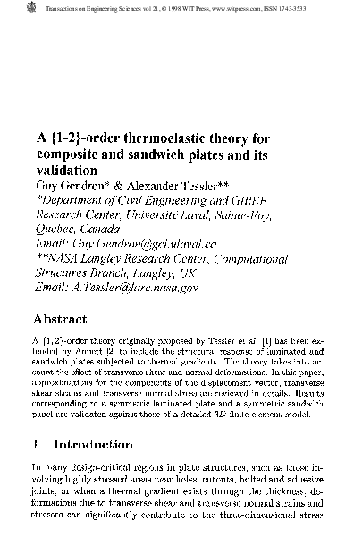 (PDF) A {l-2}-order Thermoelastic Theory For Composite And Sandwich ...