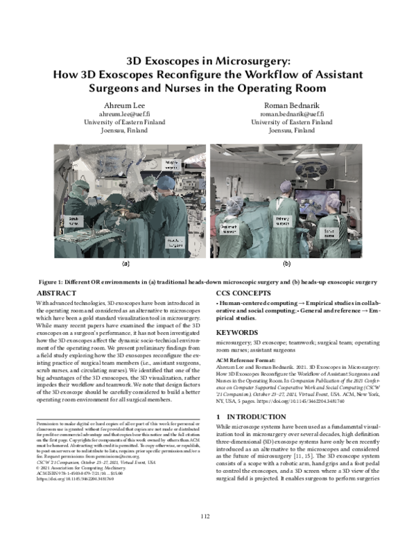 (PDF) 3D Exoscopes in Microsurgery: How 3D Exoscopes Reconfigure the ...