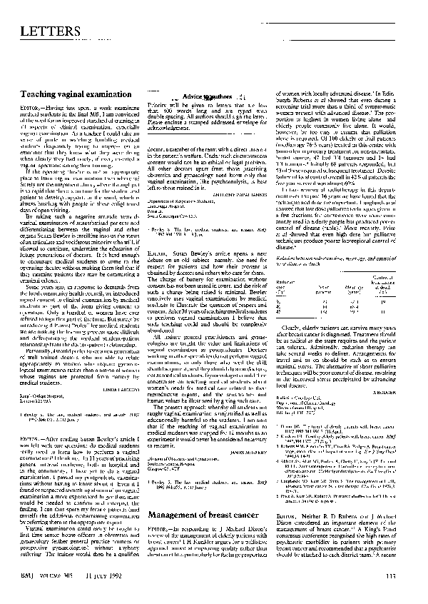 Pdf Teaching Vaginal Examination Sadaf Farooqi