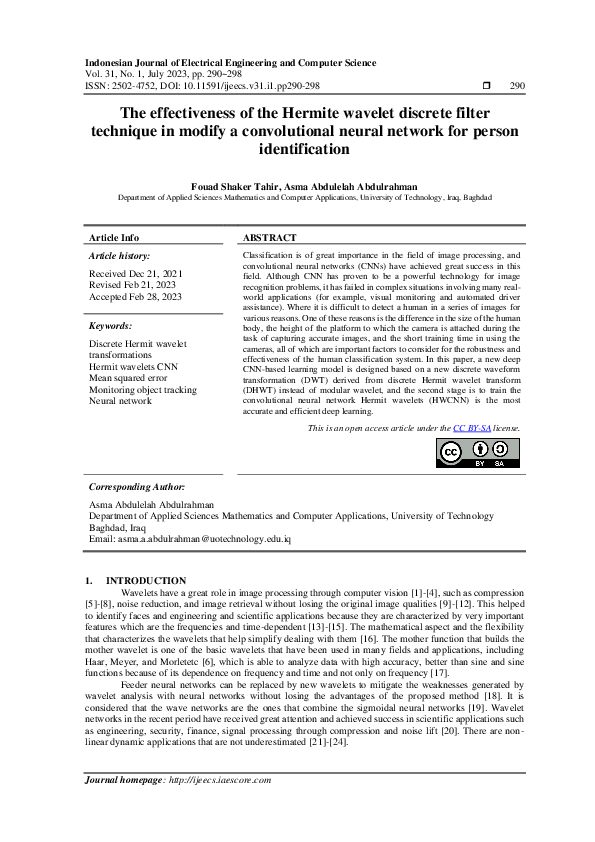 (PDF) The effectiveness of the Hermite wavelet discrete filter technique in modify a ...