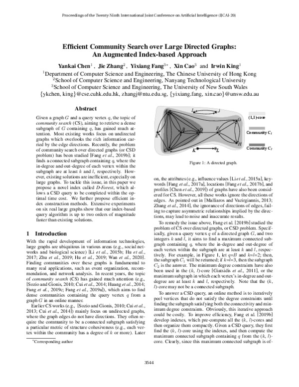 (PDF) Efficient Community Search over Large Directed Graph: An ...
