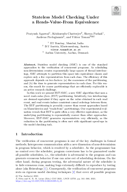 (PDF) Stateless Model Checking Under a Reads-Value-From Equivalence