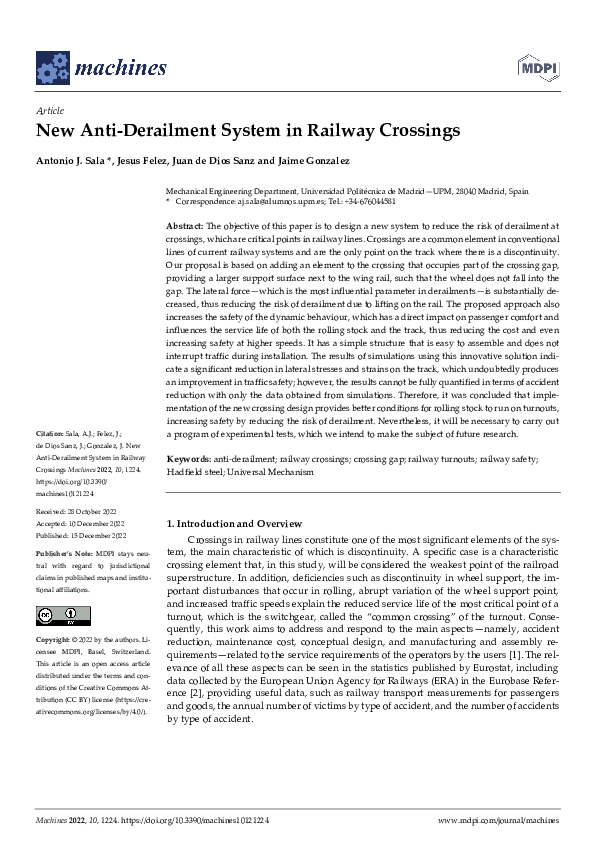 (PDF) New Anti-Derailment System in Railway Crossings