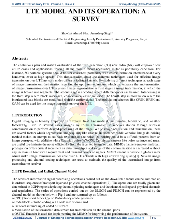 (PDF) Lte Model and Its Operation: A Survey | Showkat Ahmad Bhat ...