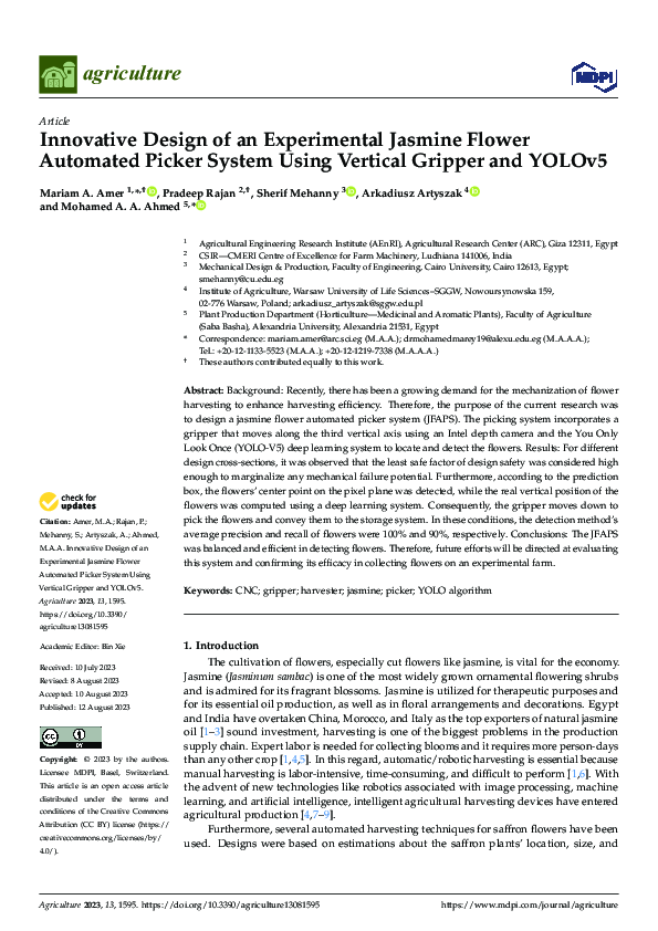 (PDF) Innovative Design of an Experimental Jasmine Flower Automated ... (PDF) Innovative Design of an Experimental Jasmine Flower Automated ...