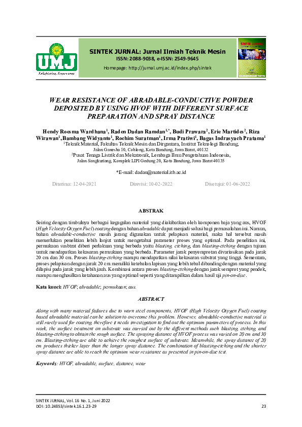 (PDF) Wear resistance of abradable-conductive powder deposited by using ...