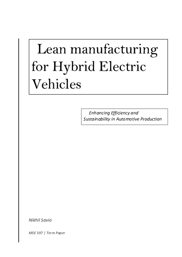 (PDF) Lean Manufacturing