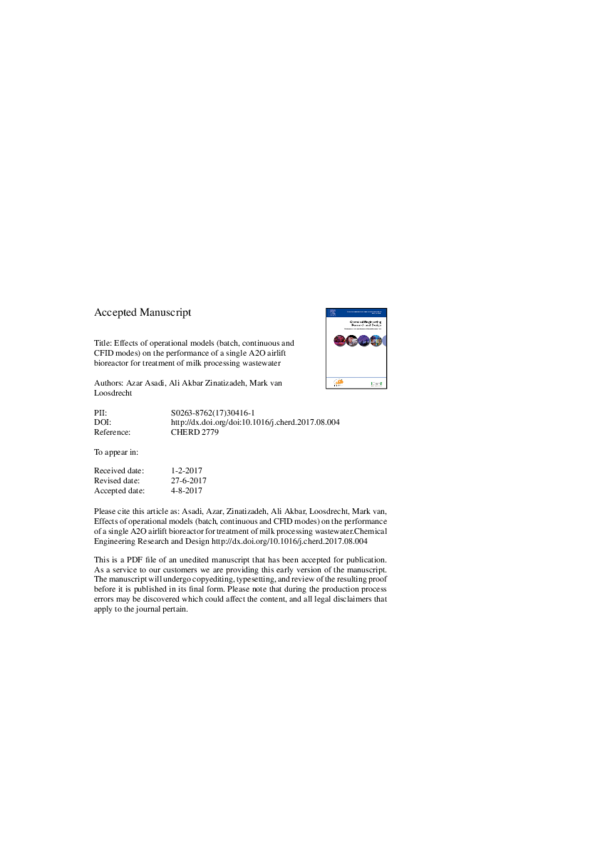 (PDF) Effects of operational models (batch, continuous and CFID modes) on the performance of a ...