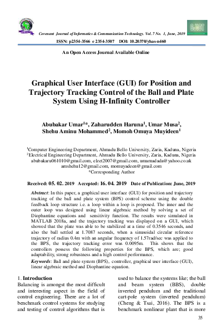 (PDF) Graphical User Interface (GUI) for Position and Trajectory ...