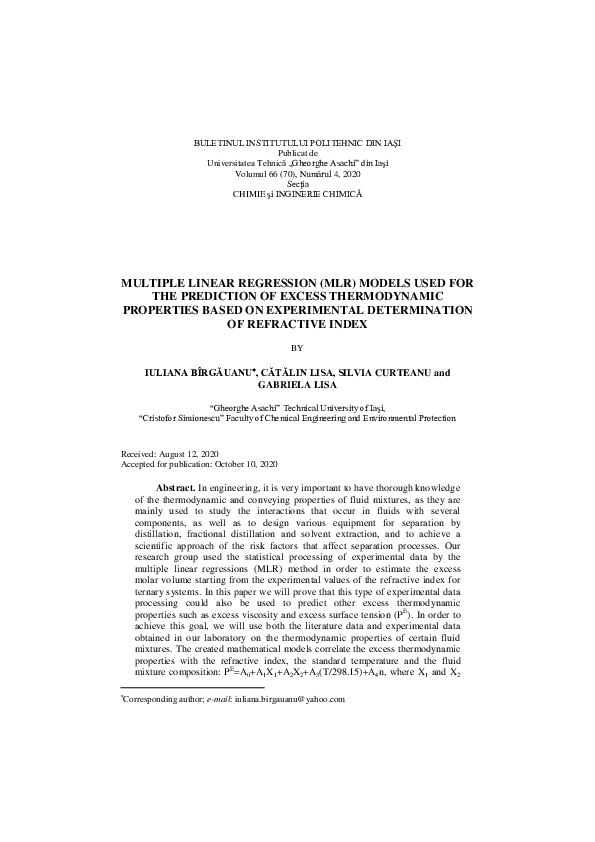Pdf Multiple Linear Regression Mlr Models Used For The Prediction