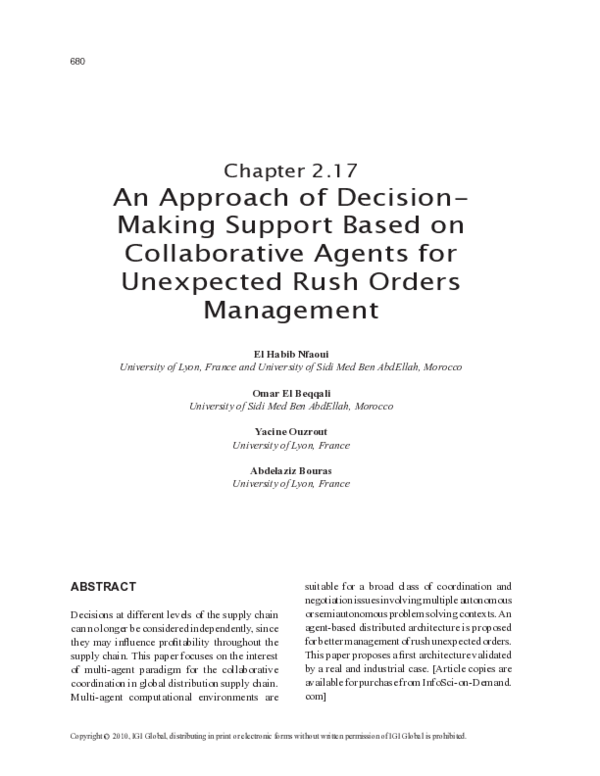 (PDF) An Approach of Decision-Making Support Based on Collaborative ...