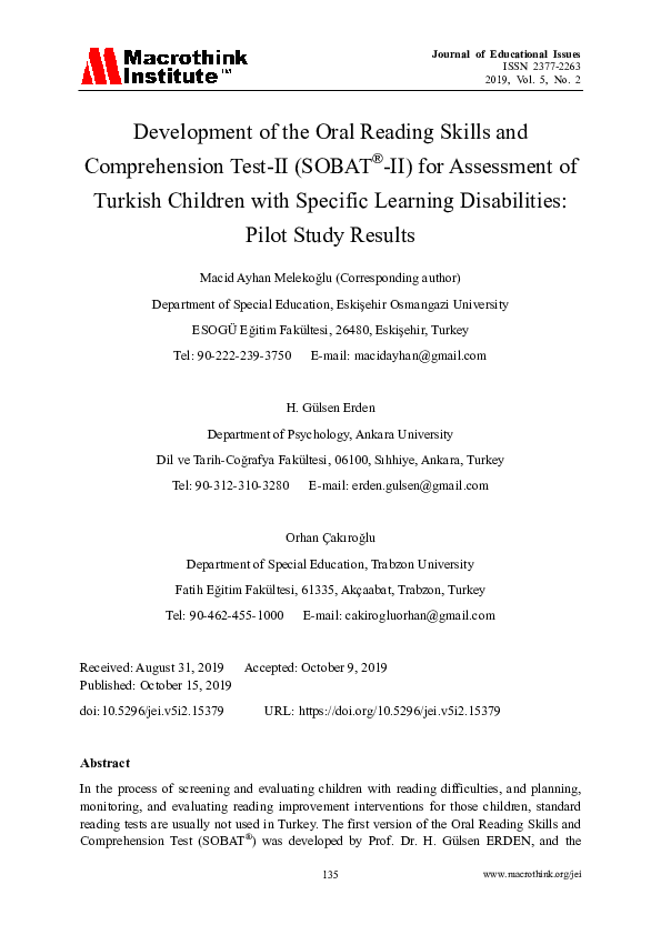 (PDF) Session 11: Special Education | A Test Development Project for ...