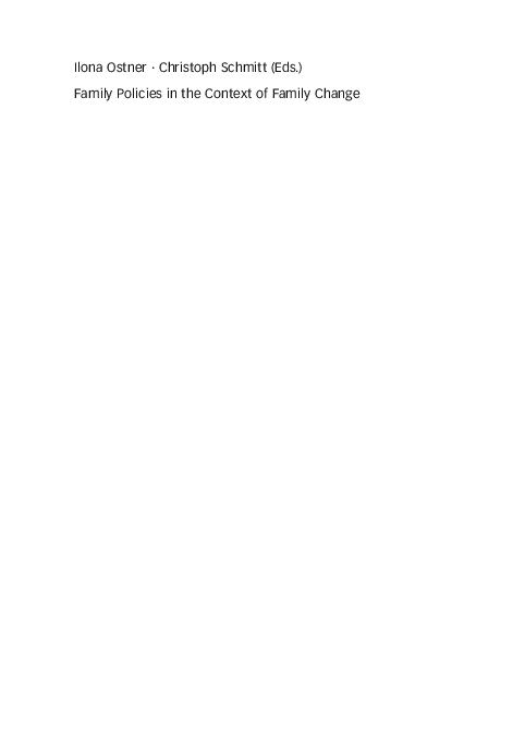 (PDF) Family Policies in the Context of Family Change