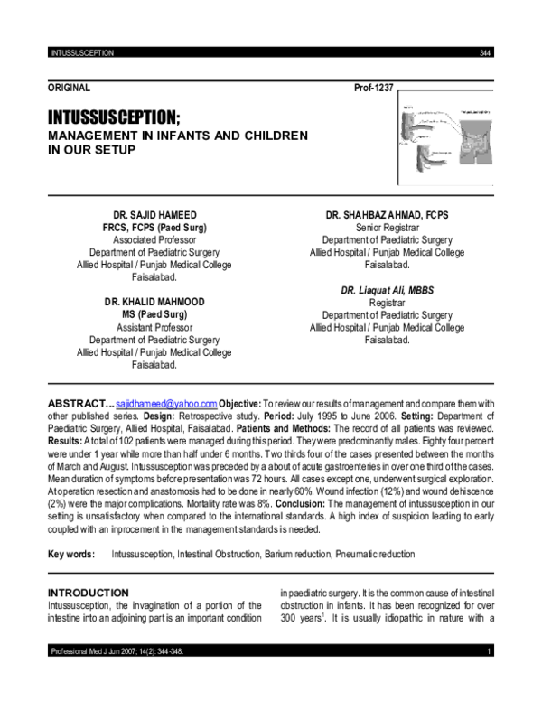 (PDF) Intussusception