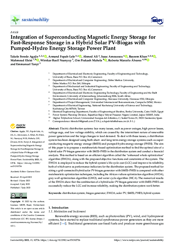 Pdf Integration Of Superconducting Magnetic Energy Storage For Fast Response Storage In A