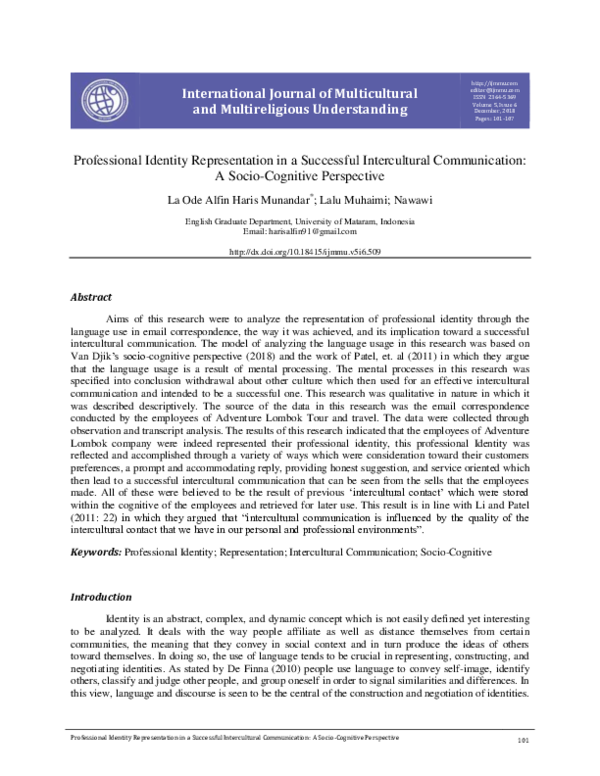 (PDF) Professional Identity Representation in a Successful ...
