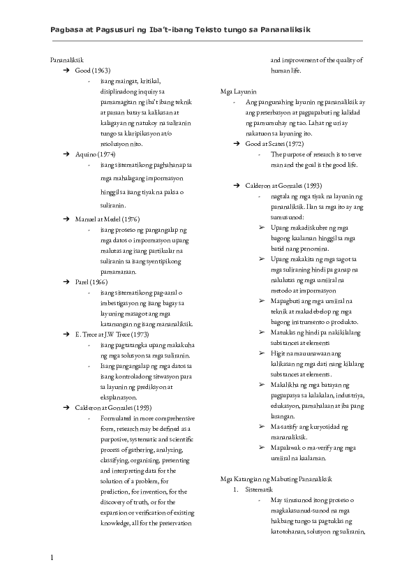 (PDF) (NOTES) Pagbasa at Pagsusuri ng Iba't-ibang Teksto tungo sa ...