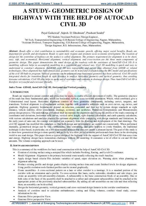 (PDF) A Study- Geometric Design of Highway with the Help of Autocad ...