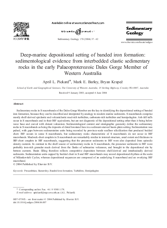(PDF) Deep-marine depositional setting of banded iron formation ...