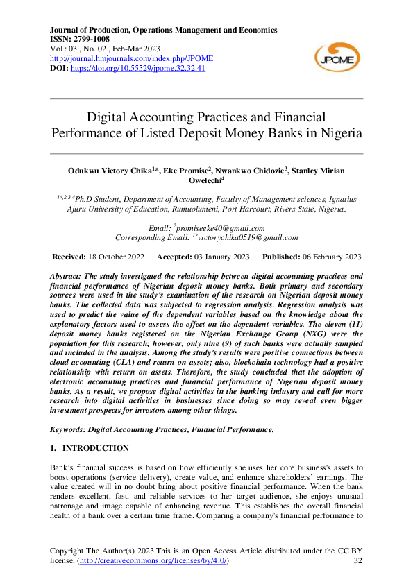 (PDF) Digital Accounting Practices and Financial Performance of Listed ...