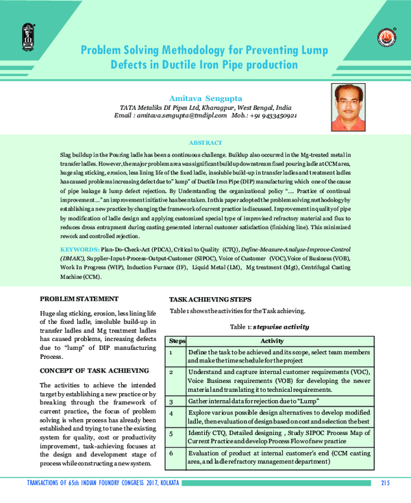 (PDF) Problem Solving Methodology for Preventing Lump Defects in ...