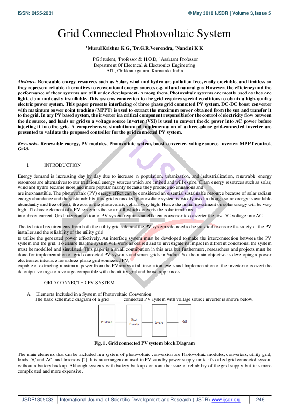 Pdf Grid Connected Photovoltaic System