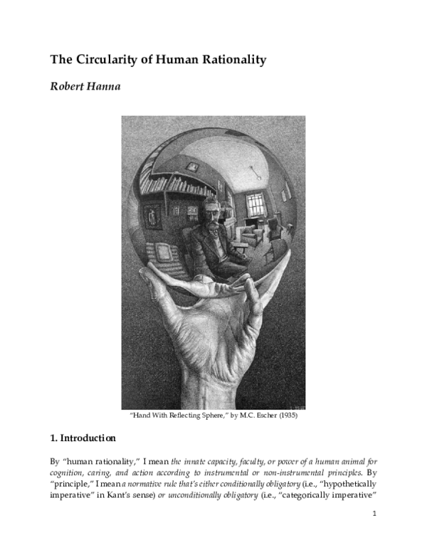(PDF) The Circularity of Human Rationality (August 2023 version)