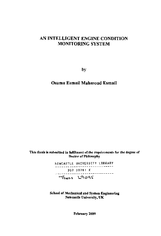 (PDF) An intelligent engine condition monitoring system