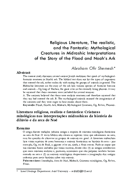 (PDF) Religious Literature, The realistic, and the Fantastic ...