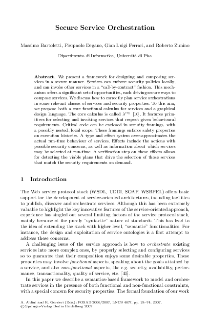 (PDF) Secure Service Orchestration
