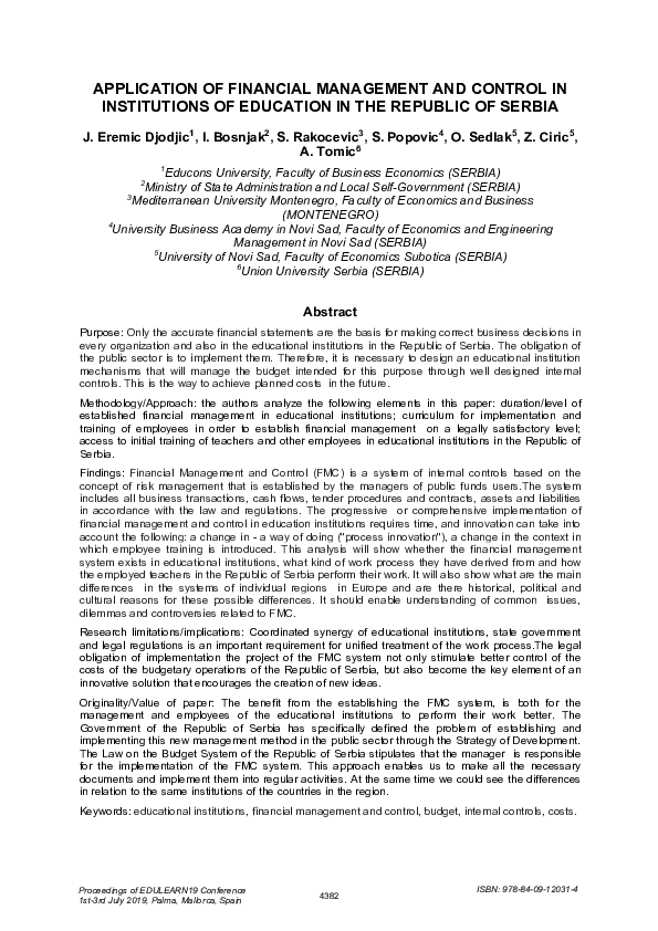 (PDF) Application of Financial Management and Control in Institutions ...