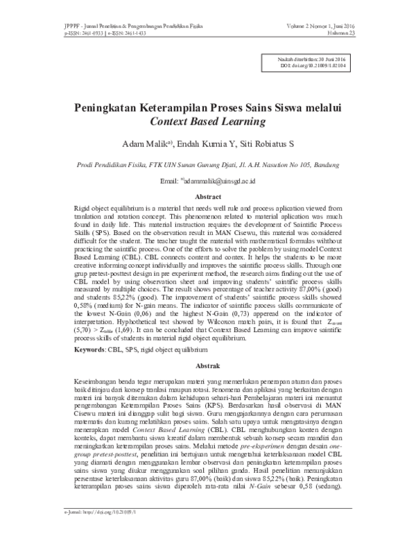 (PDF) Peningkatan Keterampilan Proses Sains Siswa Melalui Model Pembelajaran Guided Inquiry Pada ...