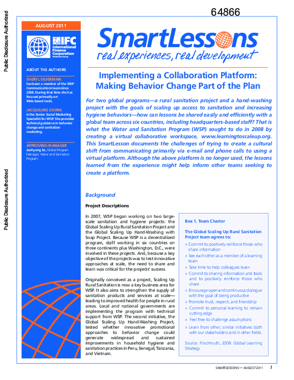 (PDF) Implementing a Collaboration Platform: Making Behavior Change ...