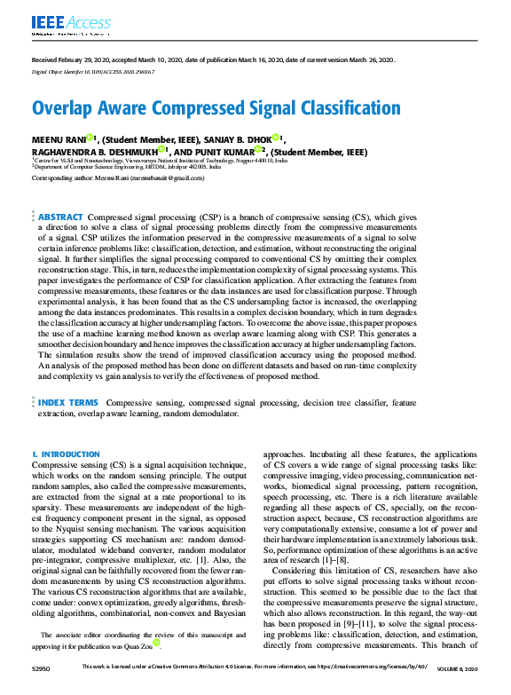 (PDF) Overlap Aware Compressed Signal Classification
