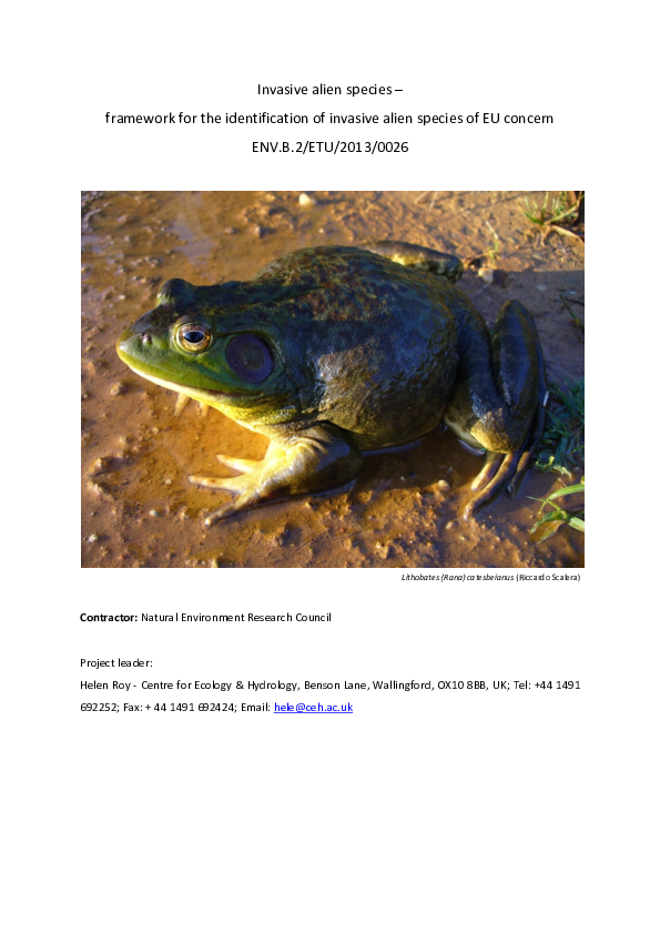 (PDF) Invasive alien species–framework for the identification of ...