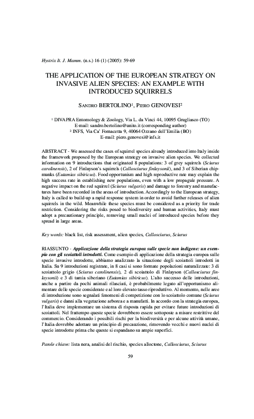 (PDF) The application of the European strategy on invasive alien ...