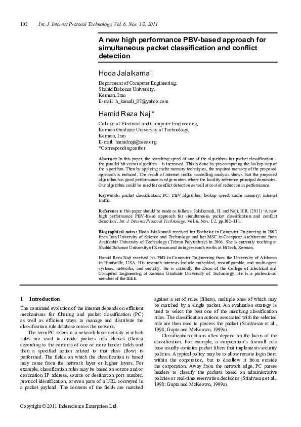 (PDF) A new high performance PBV-based approach for simultaneous packet ...