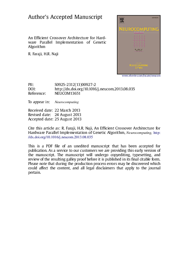 (PDF) An efficient crossover architecture for hardware parallel ...