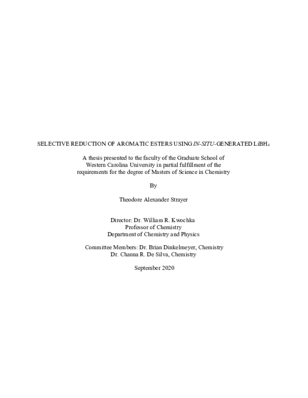 (PDF) Selective reduction of aromatic esters using in-situ-generated?LiBH4