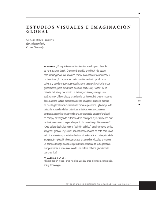 (PDF) ESTUDIOS VISUALES E IMAGINACIÓN GLOBAL. Susan Buck-Morss.