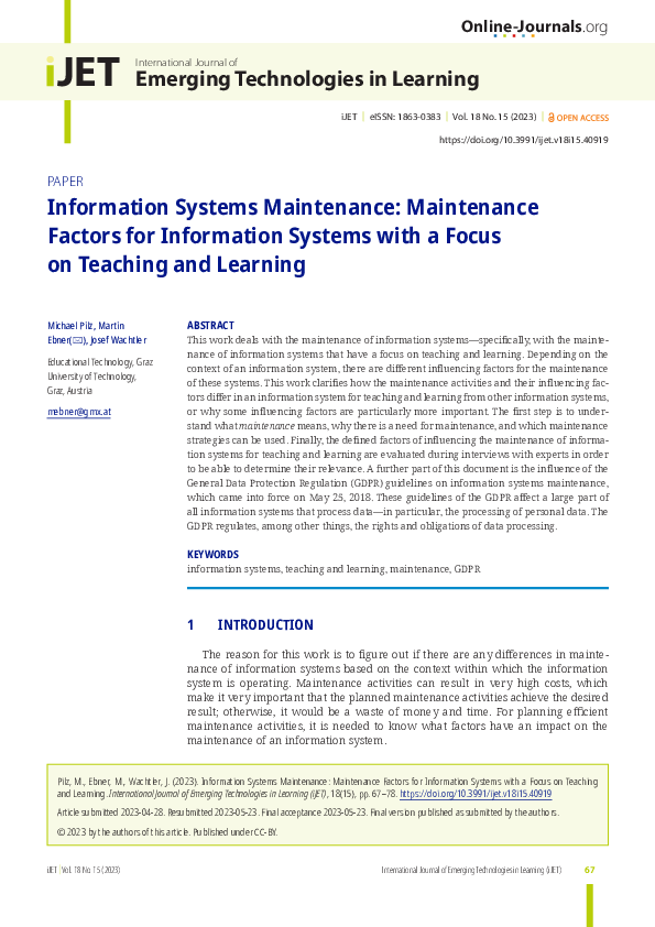 (PDF) Information Systems Maintenance - Maintenance Factors for ...