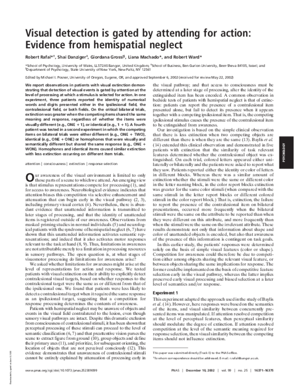 (PDF) Visual detection is gated by attending for action: Evidence from ...