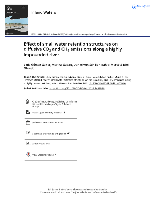 (PDF) Effect of small water retention structures on diffusive CO2 and ...