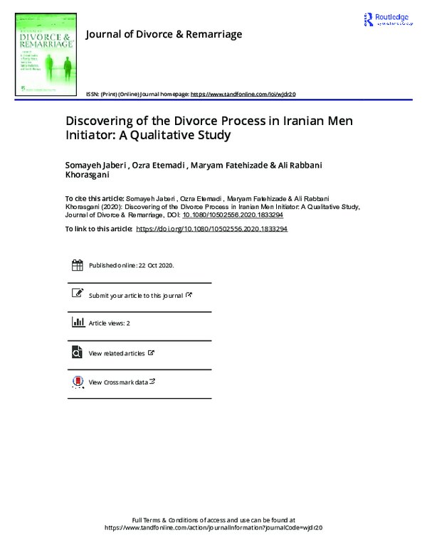 (PDF) Discovering of the Divorce Process in Iranian Men Initiator: A ...