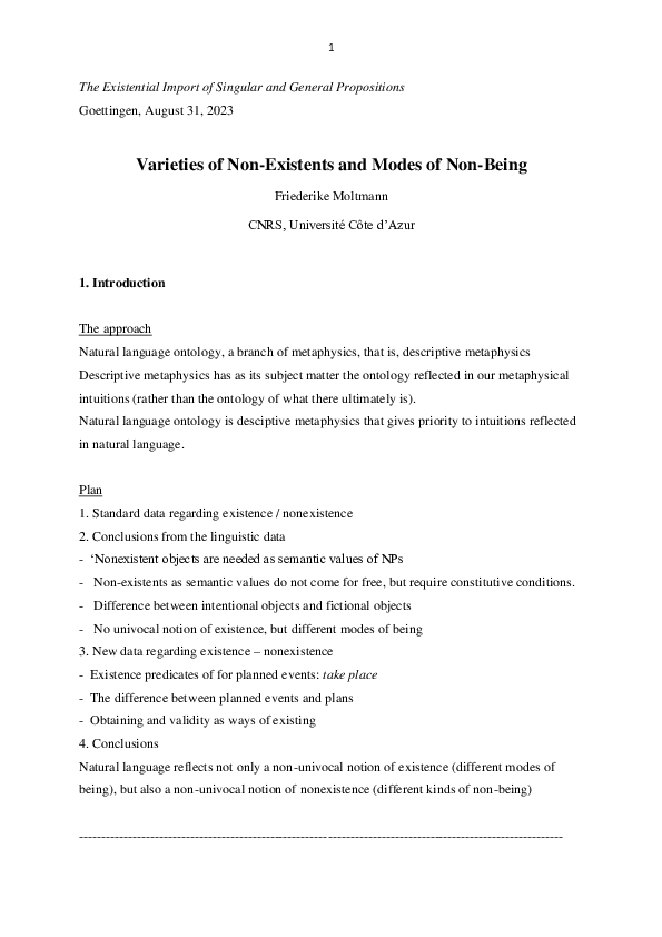 (PDF) Varieties of Non-Existents and Modes of Non-Being