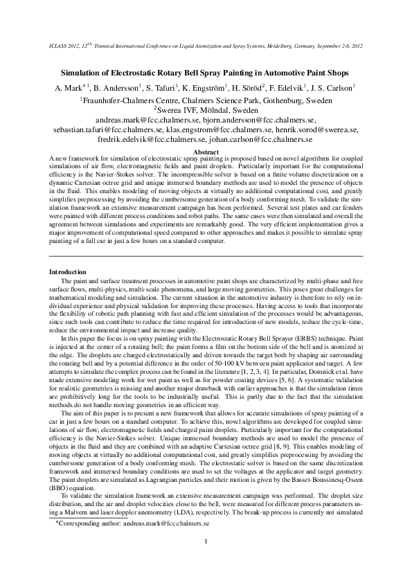 (PDF) Simulation of Electrostatic Rotary Bell Spray Painting in ...